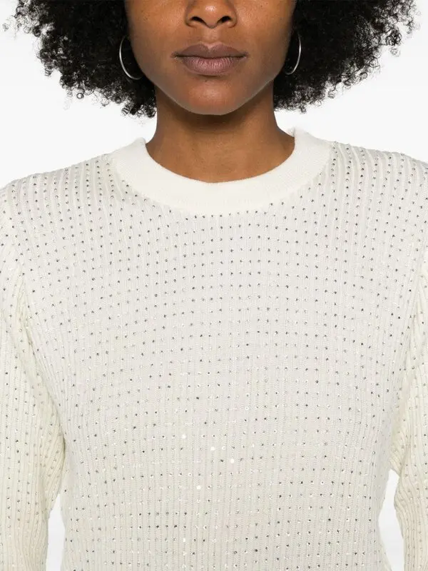 GOLDEN GOOSE Crystal Embellished Jumper - White