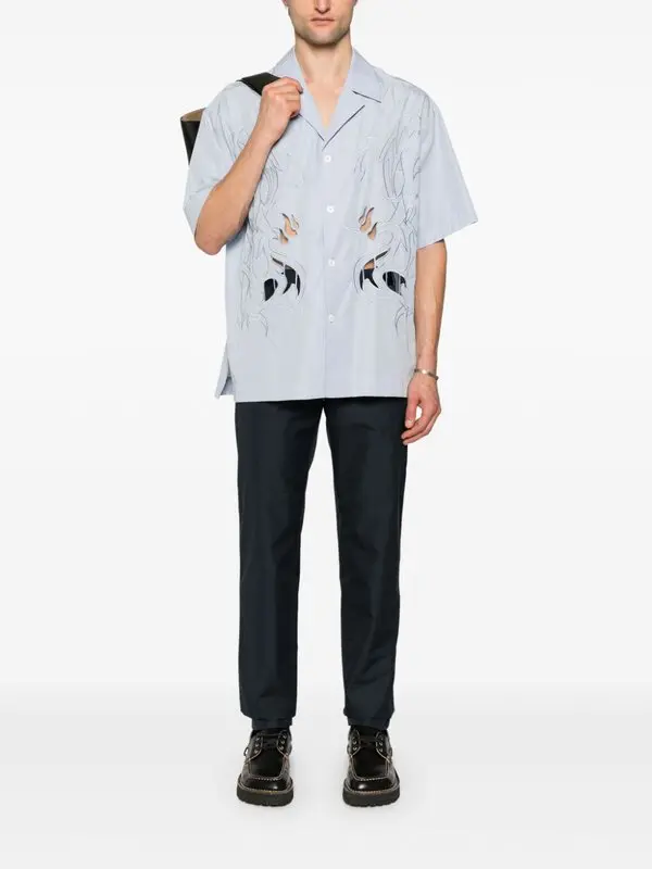 Fendi Mid-rise Tapered Trousers - Blue