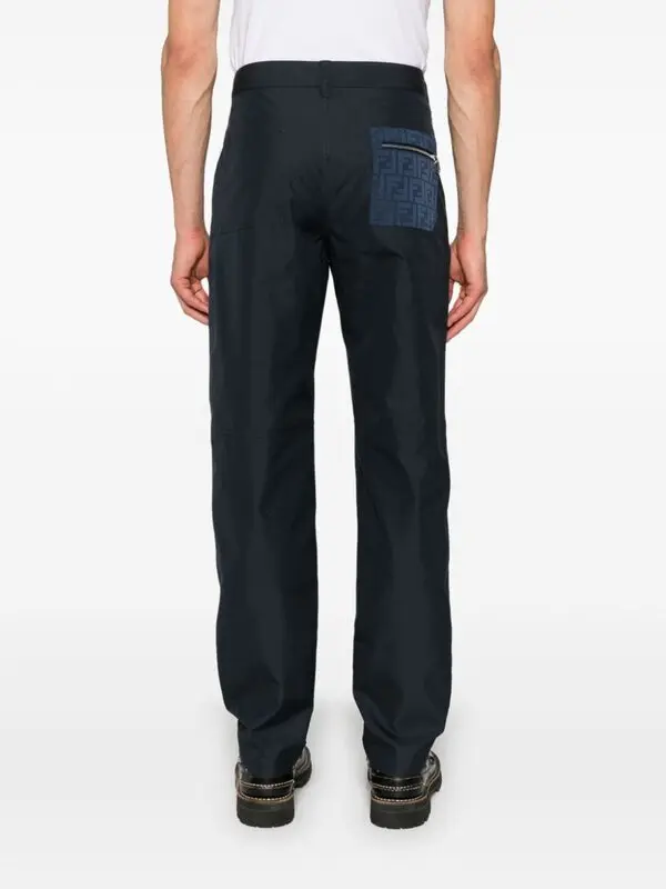 Fendi Mid-rise Tapered Trousers - Blue