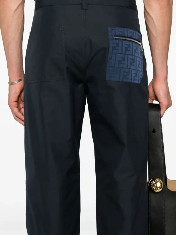 Fendi Mid-rise Tapered Trousers - Blue