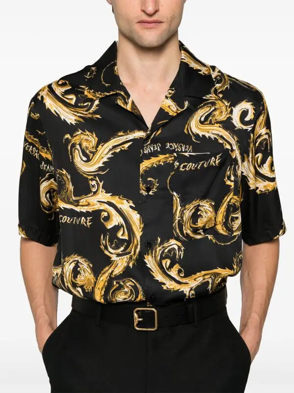 Versace Chain Couture Twill T-Shirt In Black - 47% Off | Editorialist