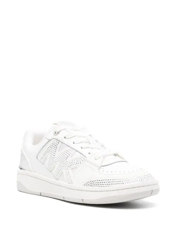 Michael Kors Rhinestone-embellished Leather Sneakers