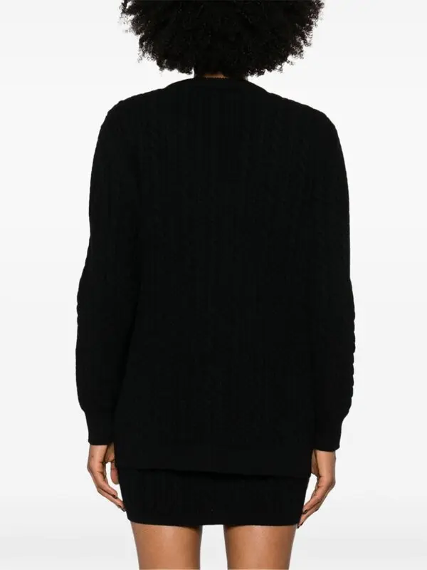 Alessandra Rich Cable-knit Wool Cardigan