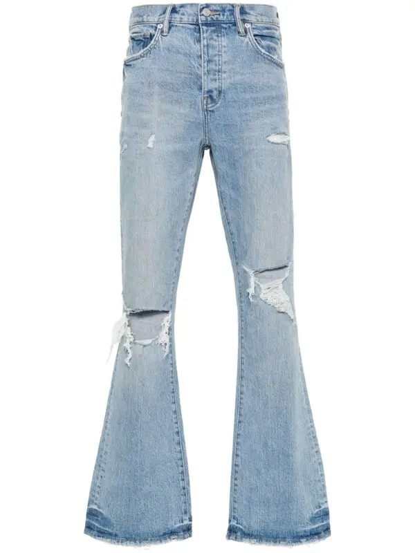 PURPLE BRAND Logo-patch Flared Jeans