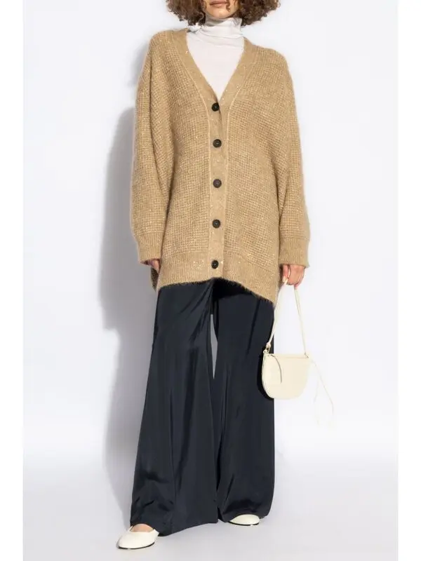 Fabiana Filippi Sequin-detail Waffle-knit Cardigan - Neutrals