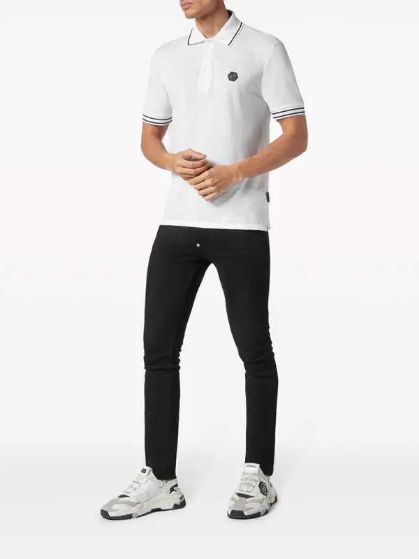 Philipp Plein Logo-appliqué Cotton Polo Shirt