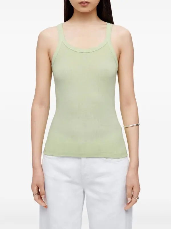 RE/DONE Ribbed Racerback Tank Top - Green