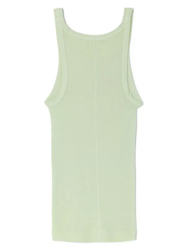 RE/DONE Ribbed Racerback Tank Top - Green