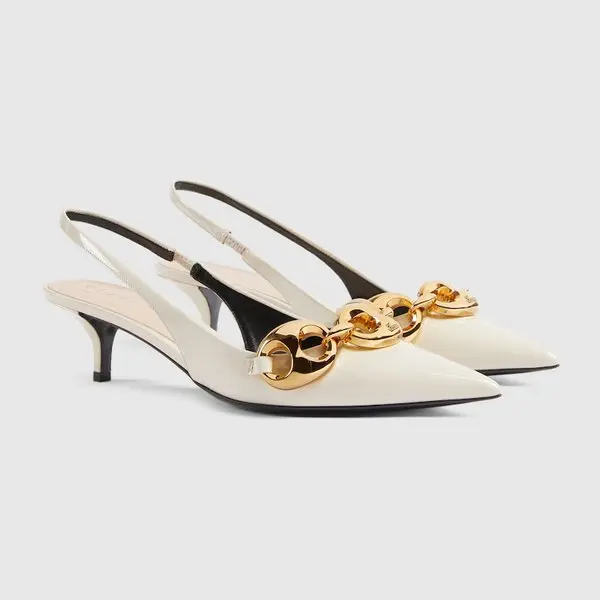 Gucci Slingback With Marina Chain