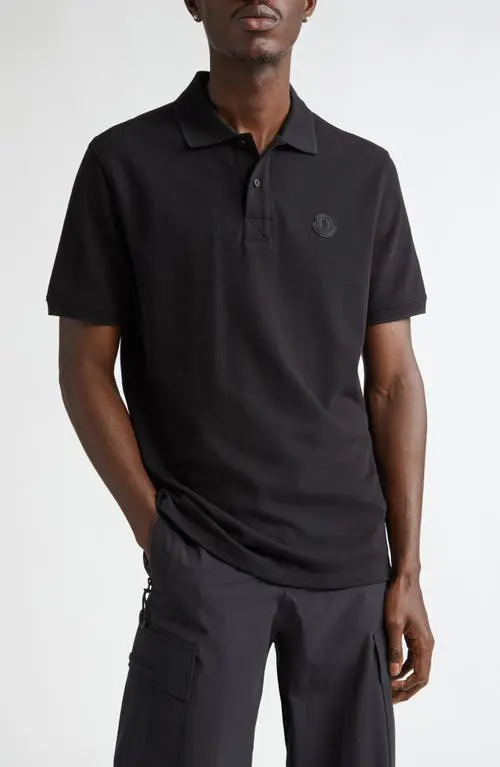 Moncler Logo Cotton Polo - Black