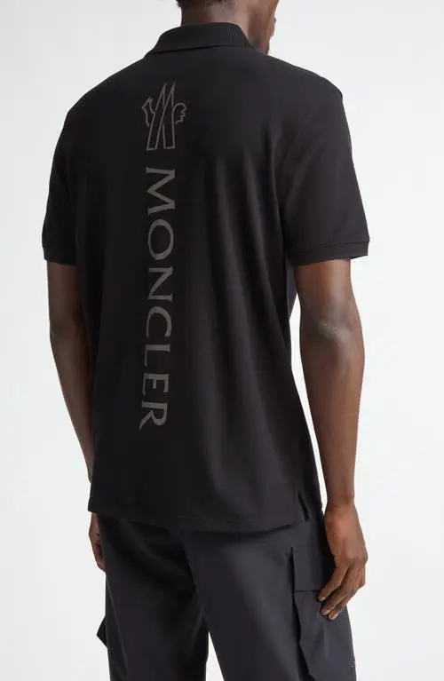 Moncler Logo Cotton Polo - Black