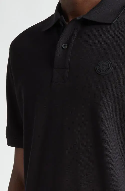 Moncler Logo Cotton Polo - Black