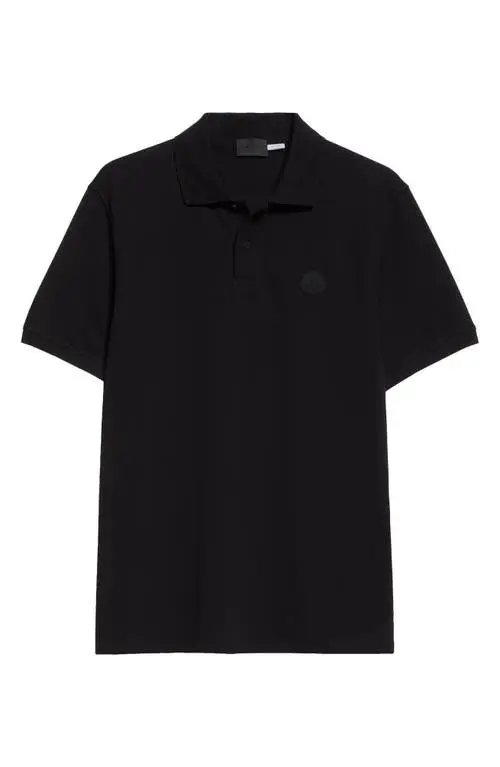 Moncler Logo Cotton Polo - Black