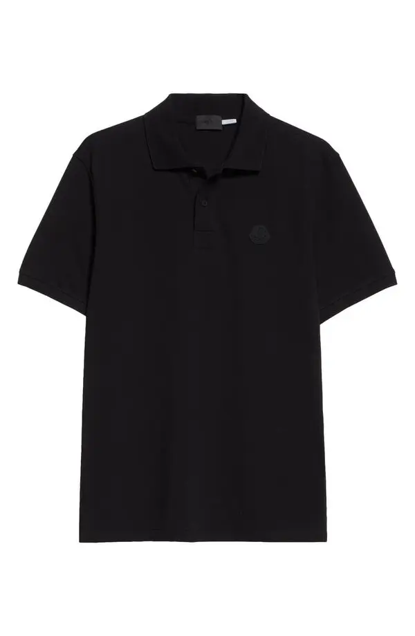 Moncler Logo Cotton Polo - Black