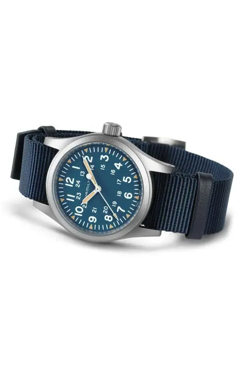 Hamilton Khaki Field Mechanical Strap Watch - Blue