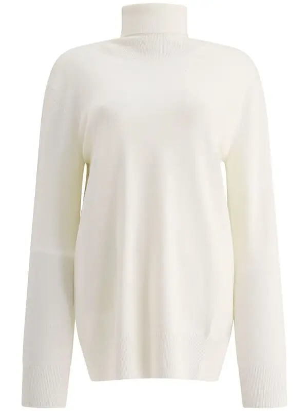 JIL SANDER Roll-neck Wool Jumper - White