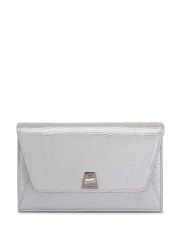 Akris Anouk Metallic Leather Clutch - Silver