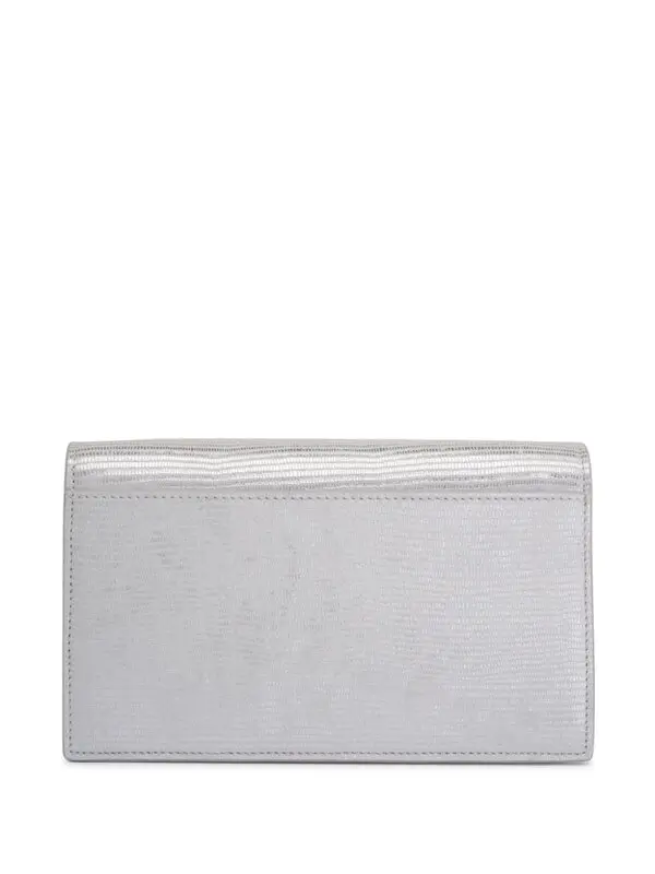Akris Anouk Metallic Leather Clutch - Silver