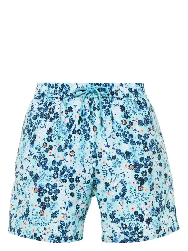 HACKETT Floral-print Swim Shorts - Blue