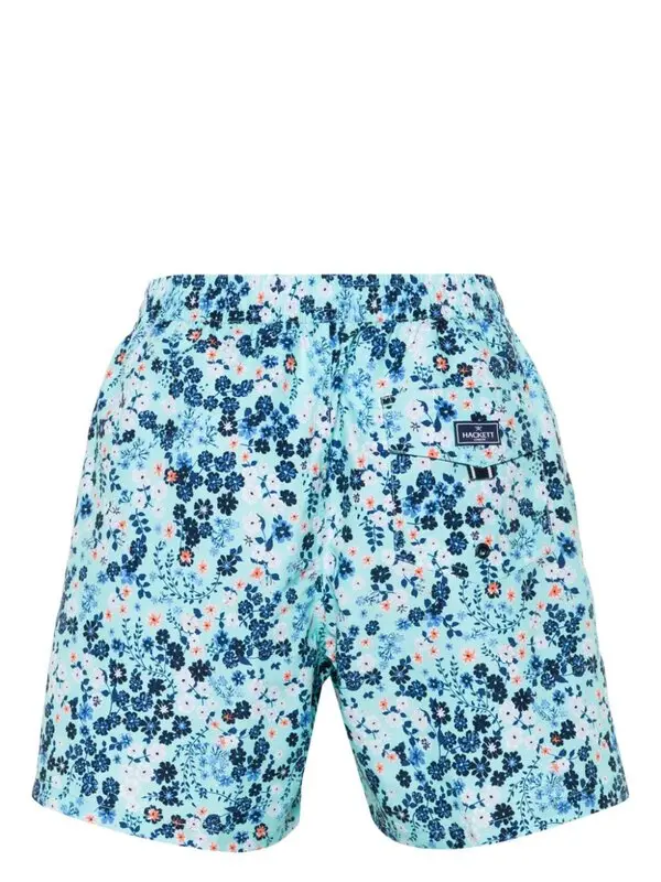 HACKETT  Floral-print Swim Shorts - Blue