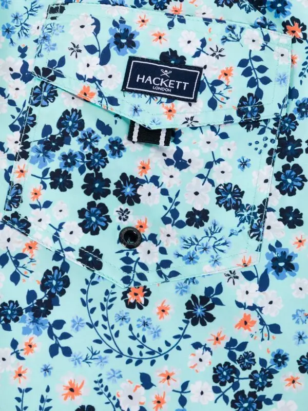 HACKETT  Floral-print Swim Shorts - Blue