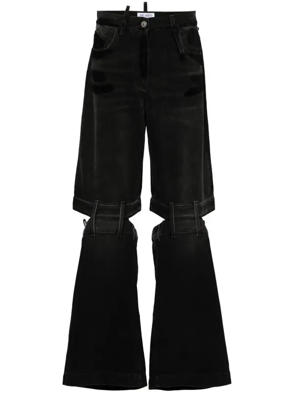 Attico Lunghi High-rise Wide-leg Jeans - Black