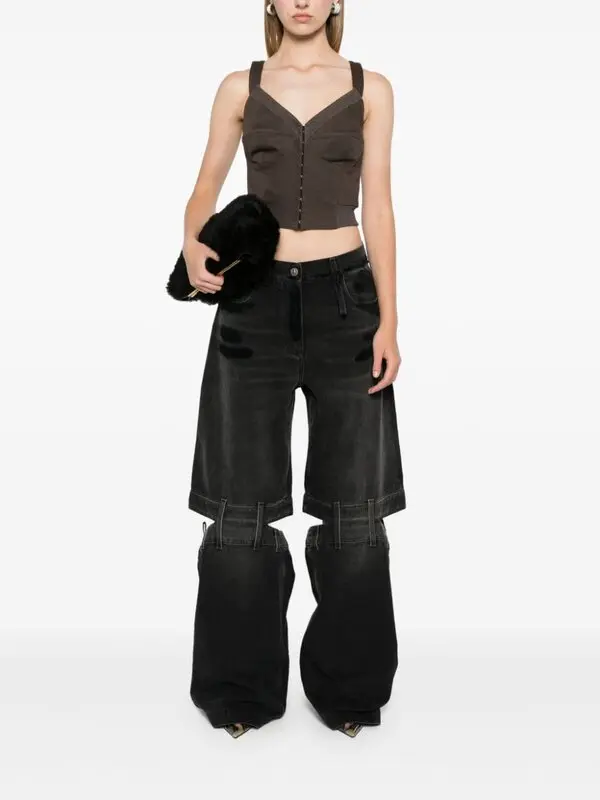 Attico Lunghi High-rise Wide-leg Jeans - Black