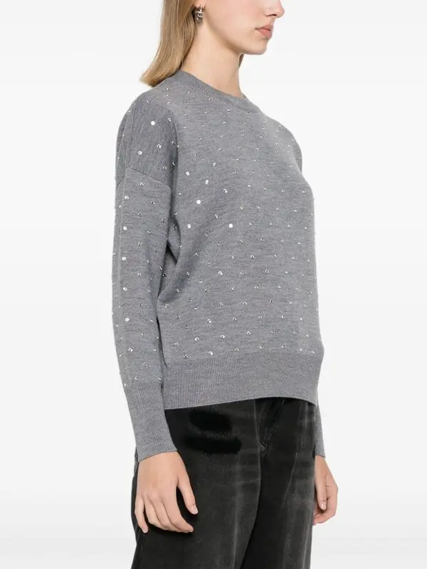 Rabanne Crystal-embellished Jumper - Grey
