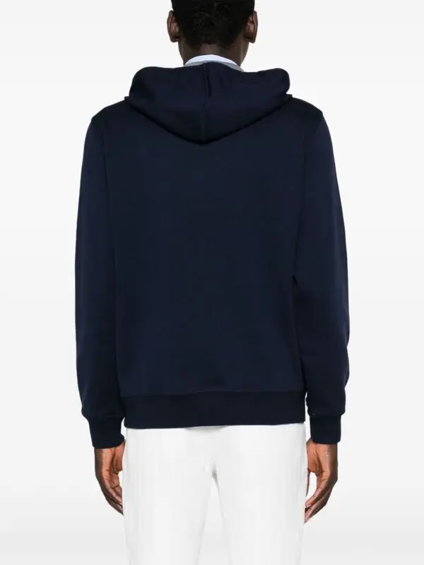 Brunello Cucinelli Zip-up Jersey Hoodie - Blue