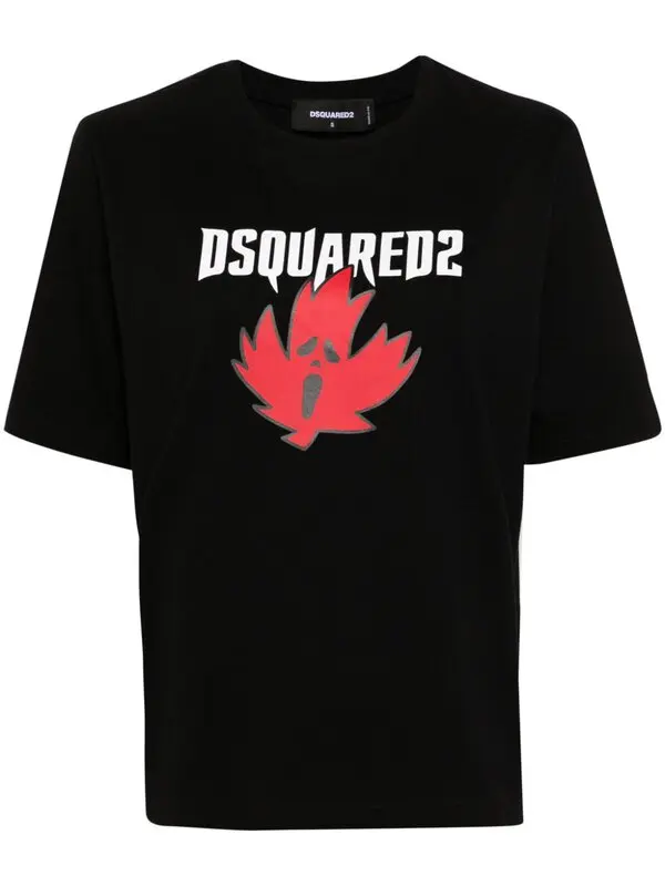 Dsquared2 Horror Maple Leaf T-shirt - Black