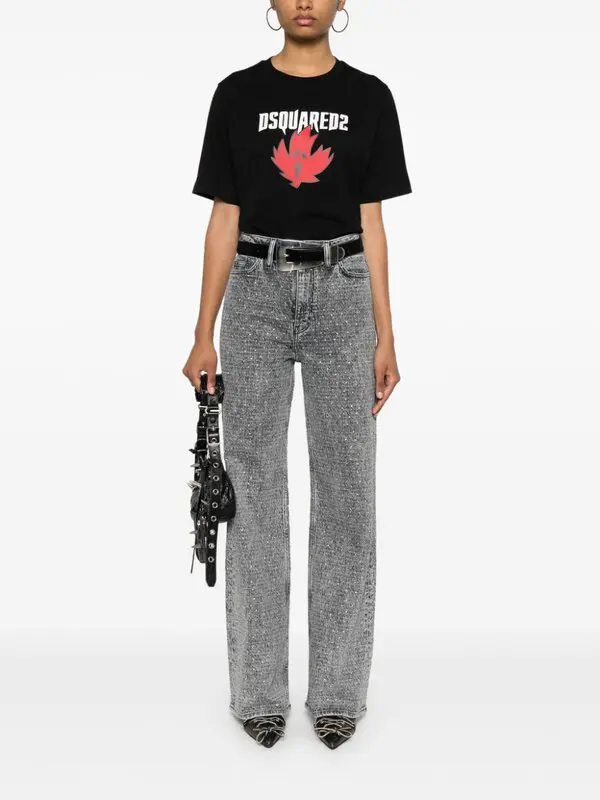 Dsquared2 Horror Maple Leaf T-shirt - Black
