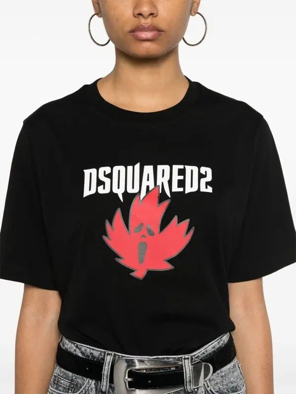 Dsquared2 Horror Maple Leaf T-shirt - Black