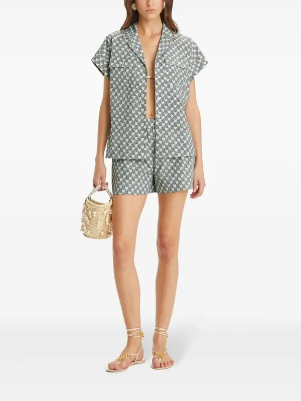 Tory Burch Zebra-print Poplin Shorts