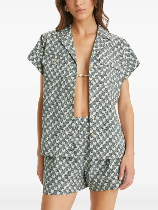 Tory Burch Zebra-print Poplin Shorts