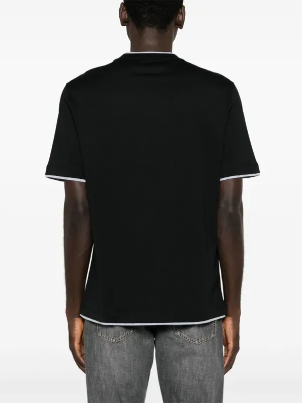 Brunello Cucinelli Layered Cotton T-shirt - Black