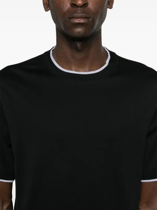 Brunello Cucinelli Layered Cotton T-shirt - Black