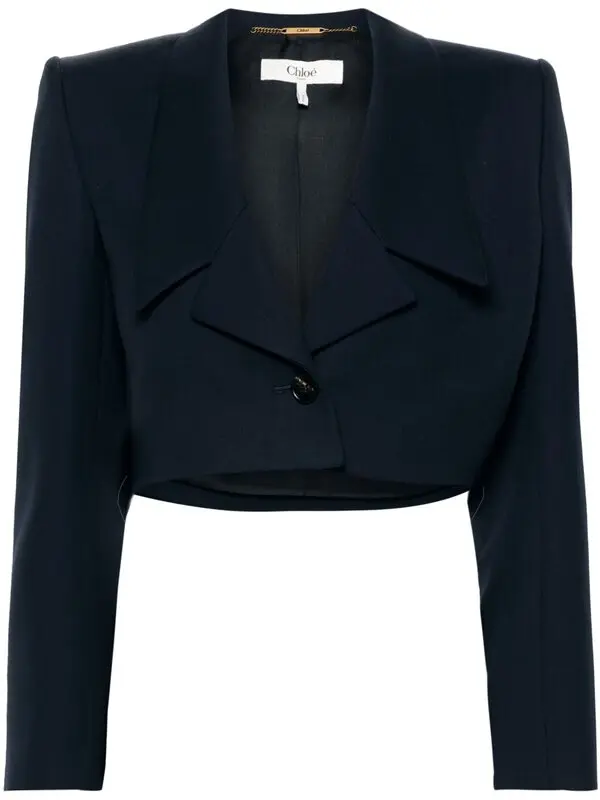 Chloé Single-breasted Cropped Blazer - Blue