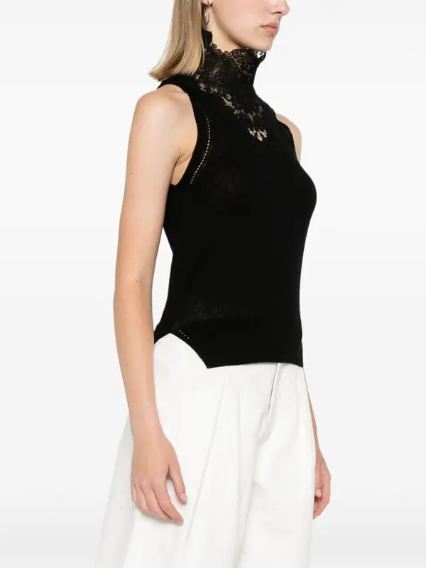 Ermanno Scervino Lace-panel Fine-knit Top