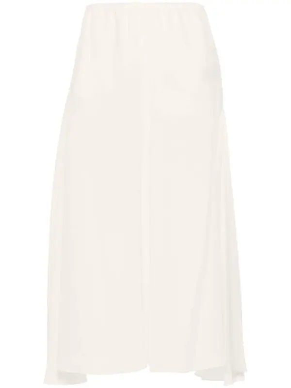 Chloé Georgette Cropped Trousers - Neutrals