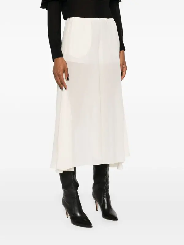 Chloé Georgette Cropped Trousers - Neutrals