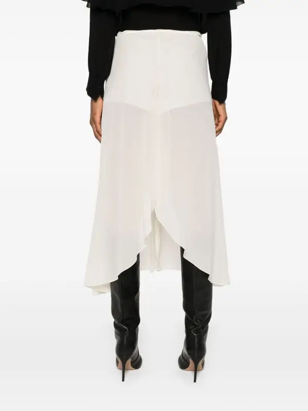 Chloé Georgette Cropped Trousers - Neutrals