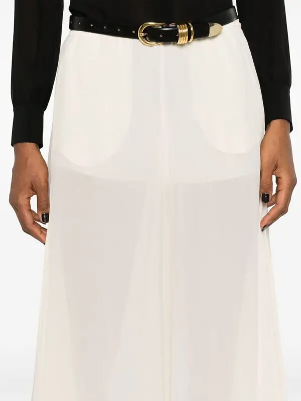 Chloé Georgette Cropped Trousers - Neutrals