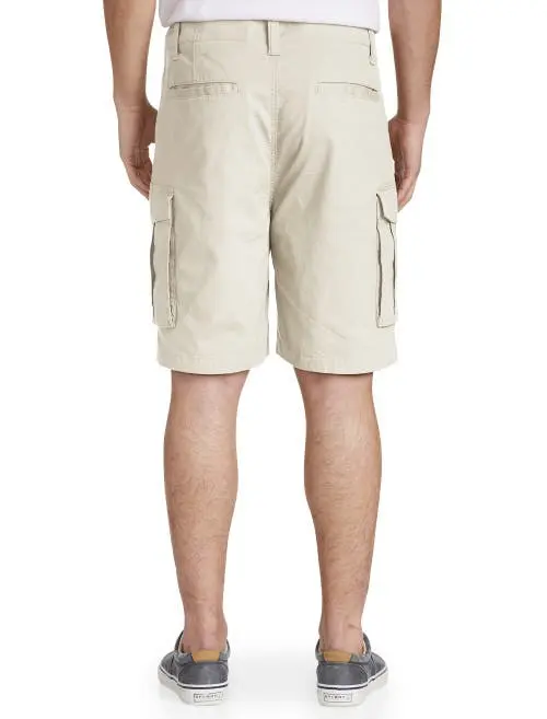 NAUTICA Big & Tall Stretch Ripstop Cotton Cargo Shorts - Stone