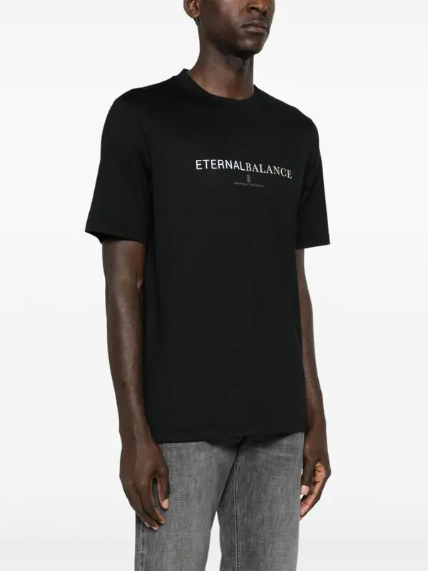 Brunello Cucinelli Text-print Cotton T-shirt