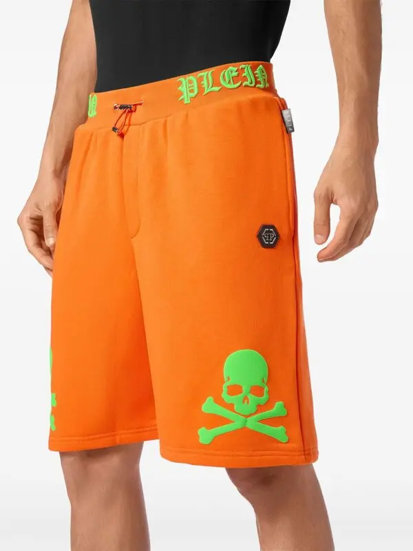 Philipp Plein Skull And Bones Logo-embroidered Shorts
