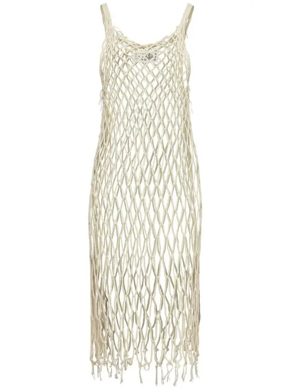 MAISON MARGIELA Open-knit Midi Dress - Neutrals