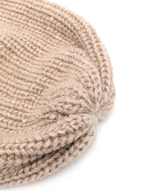 Brunello Cucinelli Sequin-embellished Ribbed-knit Beanie