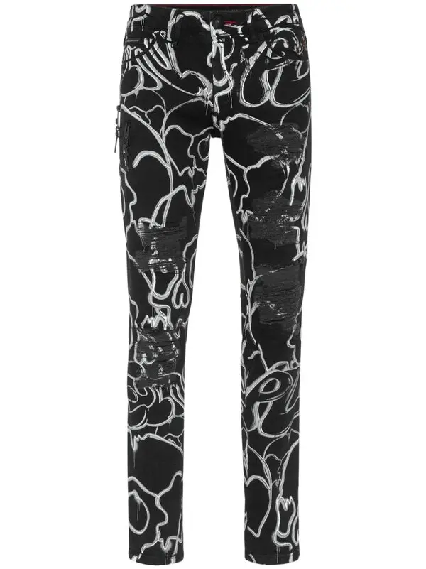 Philipp Plein Skull & Bones Straight-leg Jeans