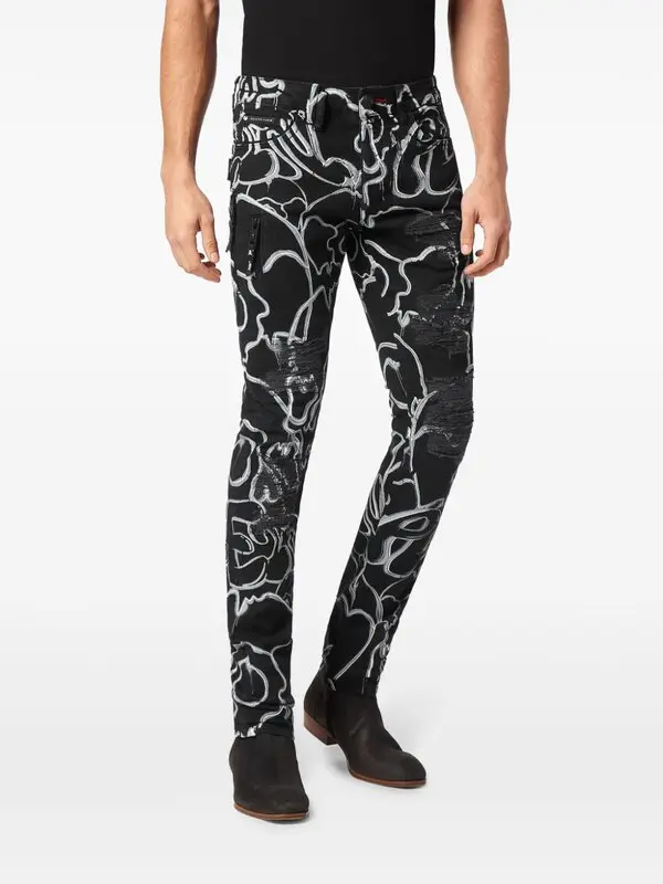 Philipp Plein Skull & Bones Straight-leg Jeans