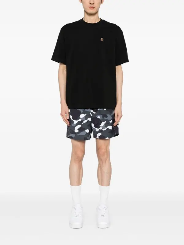 A BATHING APE Embroidered-logo Cotton T-shirt - Black